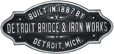 Lot 111: DETROIT BRIDGE & IRON WORKS BUILDERS PLATE