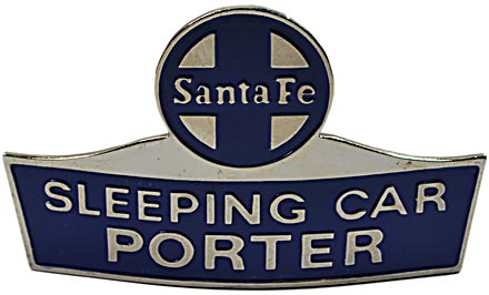 Lot 69: SANTA FE SLEEPING CAR PORTER CAP BADGE