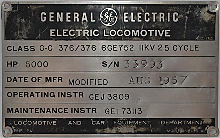 Lot 161: PENNSYLVANIA RR BUILDERS PLATE