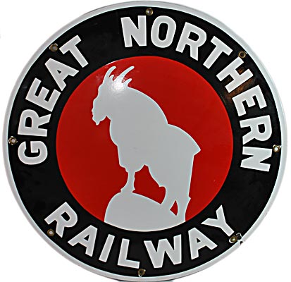 Lot 139: GREAT NORTHERN RAILWAY SIGN